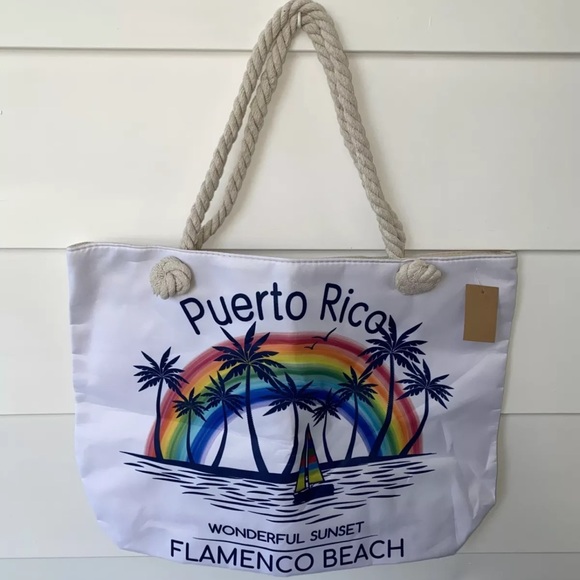 Bags | Puerto Rico Flamenco Beach Tote Bag | Poshmark